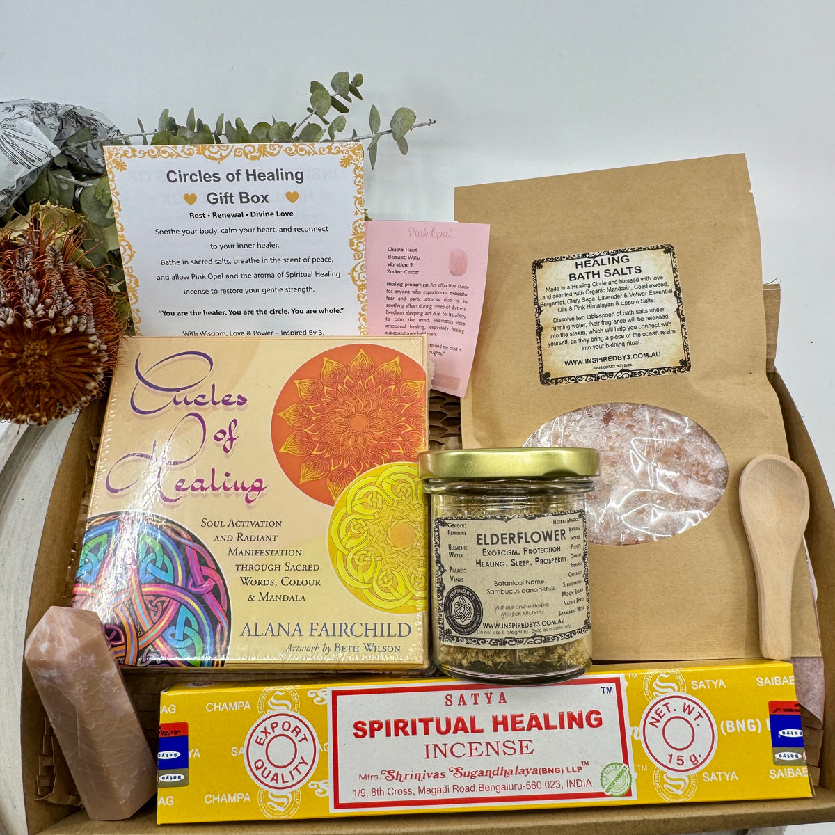 Circles of Healing Oracle Gift Box – Pink Opal & Bath Ritual Set ...