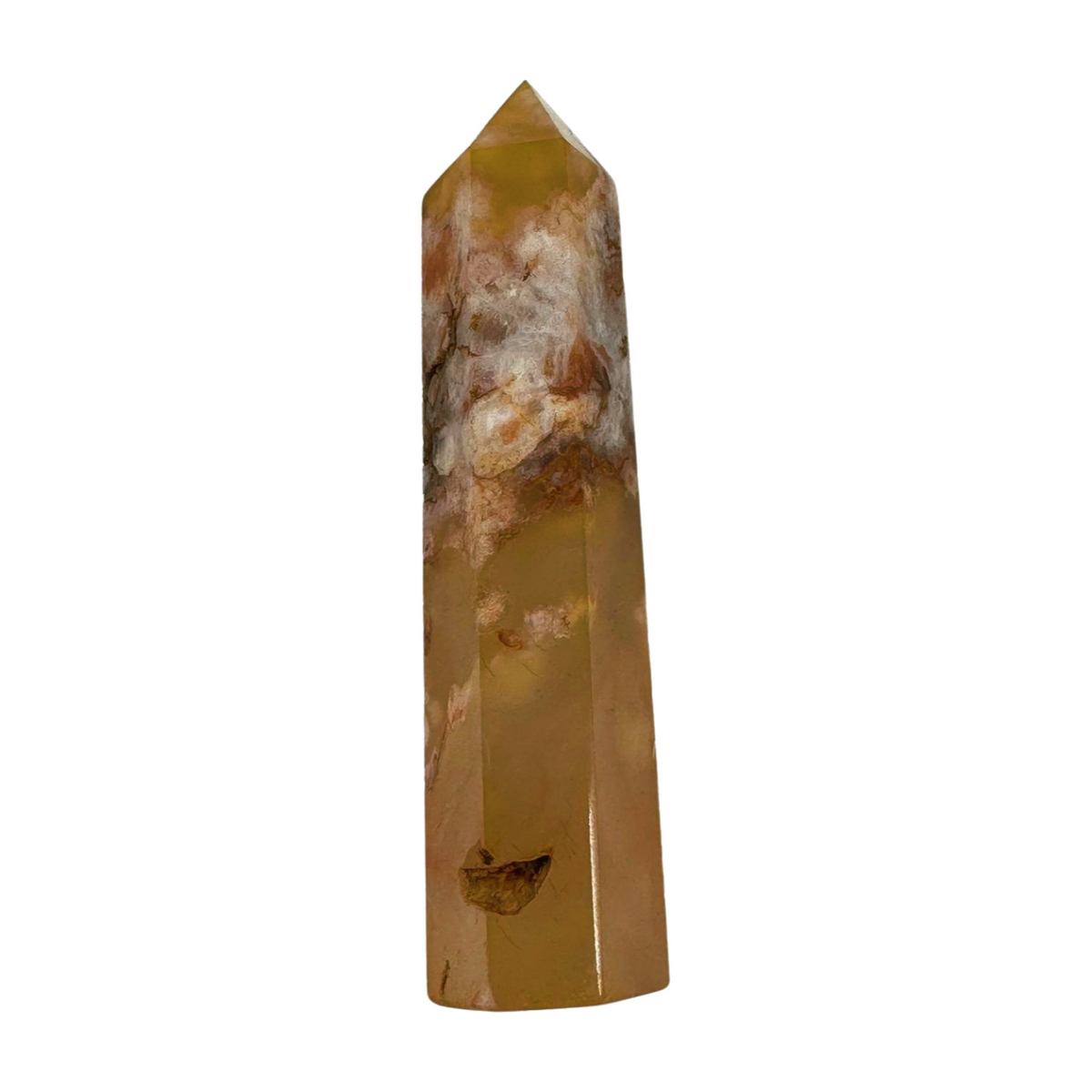 Flower Agate Point 68g - "I am living life to the fullest and reaching ...
